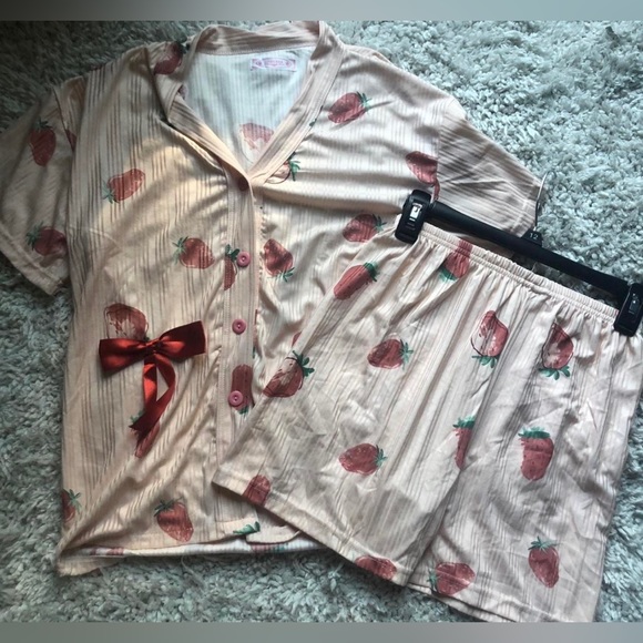 Source Unknown | Intimates & Sleepwear | Kawaii Strawberry Pj Set ...